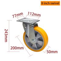 China 8 Inch Heavy Duty Aluminium Castor Wheels 600kg Load Plate Mount Ridgid Caster Wheels for sale