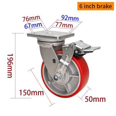 China 6 Inch Swivel Caster Wheels Heavy Duty 150mm Swivel Castors for sale
