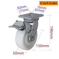 China 150mm Castor Wheels , 6 Inch Swivel Caster Wheels With Brake 786-26 for sale