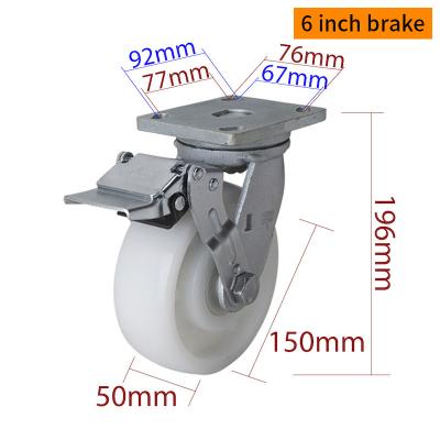 China 150mm Castor Wheels , 6 Inch Swivel Caster Wheels With Brake 786-26 for sale