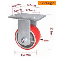 China 6 Inch 150mm Extra heavy Duty Casters Wheels 1300kg Load 936-86A for sale
