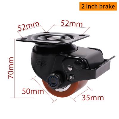 China EDL 2inch 250kg Plate TPU Equipment Caster by Rigid, Swivel and Brake type M412P-86A for sale