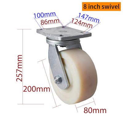 China EDL Extra Heavy Duty 8 Inch Caster 1700kg Load For Industrial Workshop Use 938-26 for sale