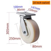 China EDL 10 Inch Caster Wheel 1800kg Load Extra Heavy Duty Swivel Rigid Brake Type 9310-26 for sale