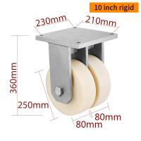 China EDL 10 Inch 5000kg Ultra Heavy Duty Dual Wheel MC Nylon Caster Plate Rigid Swivel Type 9510-26 for sale