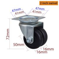 China EDL 2 Inch 80kg PA Equipment Casters  Black Plate Casters With Brakes   M312P-13 for sale