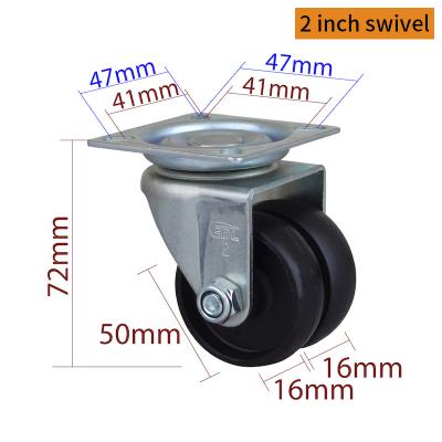 China EDL 2 Inch 80kg PA Equipment Casters  Black Plate Casters With Brakes   M312P-13 for sale