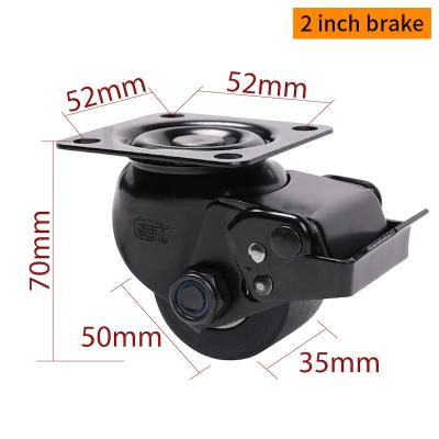 China EDL 2 Inch Plate  Equipment Caster By Rigid Swivel Brake Type M412P-16 250kg Road for sale