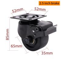 China EDL 2.5 Inch Plate Heavy Equipment Casters M4125P-16  By Rigid Swive Brake Type for sale