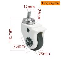China Light Duty Medical Caster Wheels 3 Inch 75mm Medical Device Caster E373-57 for sale