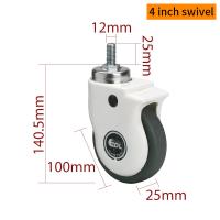 China Light Duty Medical Caster Wheels 4 Inch TPE 70kg Load for sale