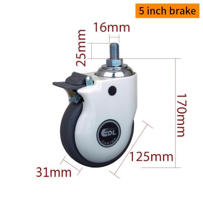 China 5 Inch Medical Caster Wheels TPU Tread 130kg Load for sale