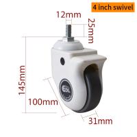 China 4 Inch TPE Medical Caster Wheels 110kg Load Capacity for sale