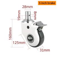 China 4 Inch TPU Medical Caster Wheels 130kg Load Capacity for sale