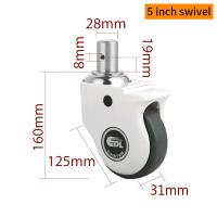 China 5 Inch Medical Caster Wheels TPE Tread 110kg Load for sale