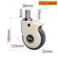 China 5 Inch Medical Caster Wheels TPU Tread 130kg Load Capacity for sale