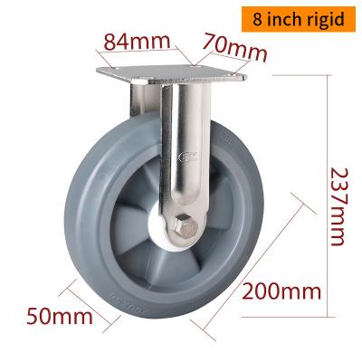 China EDL 8 Inch Stainless Steel Heavy Duty Caster With Durable TPE Wheel Loading 400Kg S718P-55 for sale
