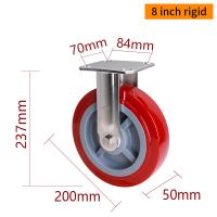 China EDL 8 Inch Stainless Steel Heavy Duty Caster With Durable TPU Wheel Loading 420Kg S718P-85 for sale