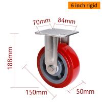China EDL 6 Inch Stainless Steel Heavy Duty Caster With Durable TPU Wheel Loading 380Kg S716P-85 for sale