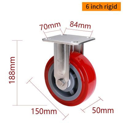 China EDL 6 Inch Stainless Steel Heavy Duty Caster With Durable TPU Wheel Loading 380Kg S716P-85 for sale