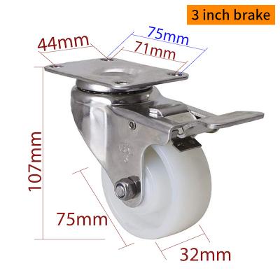 China EDL 3 Inch Stainless Steel Medium Duty Caster With Durable  Wheel Loading 150Kg S543P-25 for sale