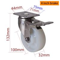 China EDL 4 Inch Stainless Steel Medium Duty Caster With Durable  Wheel Loading  150Kg S544P-25 for sale