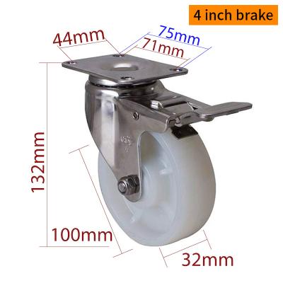 China EDL 4 Inch Stainless Steel Medium Duty Caster With Durable  Wheel Loading  150Kg S544P-25 for sale