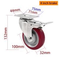 China EDL 4Inch Stainless Steel Medium Duty Caster With Durable  Wheel Loading 150Kg S544P-85 for sale