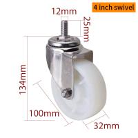 China EDL 4Inch Stainless Steel Threaded Swivel/Brake Caster Loading 150Kg  S544S-25 for sale