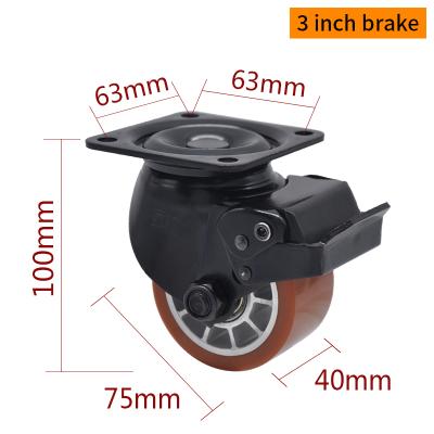 China EDL Equipment Casters 3Inch Plate E-coated Casters 500Kg Road Rigid/Swivel/with Brake M433P-86A for sale