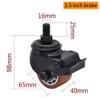 China EDL Equipment Casters 2.5Inch E-coated Threaded Aluminum Casters with Brake 450Kg Road M4325S-86A for sale