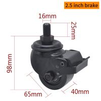 China EDL Equipment Casters 2.5Inch PA Wheels With E-coated bracket Brake  450Kg Road M4325-16S for sale
