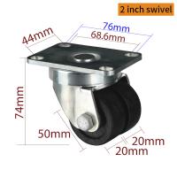 China EDL 2Inch Plate Equipment Casters M612P-13 By Rigid Swivel Brake Load 180kg for sale