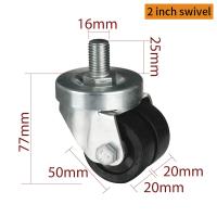 China EDL 2Inch Threaded Equipment Casters M612S-13 By Swive Brake Load 180kg for sale