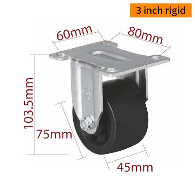 China EDL 2Inch Plate Equipment Casters M623P-03 By Rigid Swivel Brake Load 180kg for sale