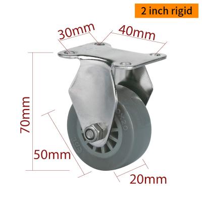 China EDL Stainless Steel Mini 2'' TPU Caster Rigid Swivel/Brake  S262P-73 with 35kg Load Capacity for sale