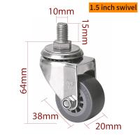 China EDL 2''  Smooth Stainless Steel TPU Threaded Casters S262S-73 Load 35kg Swivel/Brake for sale