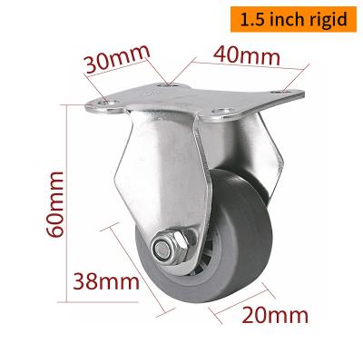 China EDL Stainless Steel 1.5'' Smooth TPE Casters S2615P-53 Load 45kg Rigid/Swivel/Brake for sale