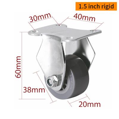 China EDL Stainless Steel 1.5'' TPU Casters S2615P-73 Load 45kg with Rigid/Swivel/Brake for sale