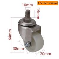 China EDL 1.5'' Stainless Steel Casters Threaded Swivel/Brake with TPA Wheels S2615S-23 Load 45kg for sale