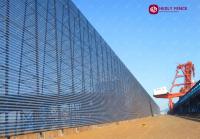 China 12m high Steel Wind Break Fence System | 1.5mm corrugated Perforated Metal Sheet | Blue Color | 910X3000mm - Hesly Fence for sale