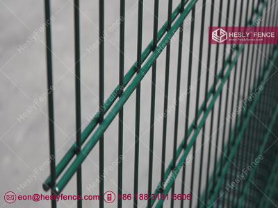 China Decorative double wire mesh fence | 868 rigid mesh panel | Decfor mesh fencing | 60X200mm hole | 60X60 SHS post - HESLY for sale