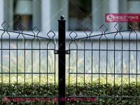 China Decorative double wire mesh fence | 868 rigid mesh panel | Decfor mesh fencing | 60X200mm hole | 60X60 SHS post - HESLY for sale