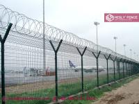 China 3D Welded Wire Mesh Fencing Panels, RAL6005 PVC coated, 2.4mX2.5m, Airport Perimeter Security Fence for sale