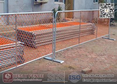 China 1.1m Height X 2.5m Width Orange Color PVC Coated Chain Link Tempoary  Fencing Panels AS4687-2007 for sale