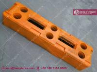 China Temporary Fence Recycled Rubber Feet | Visible Orange | OD32mm hole | HeslyFence-China for sale