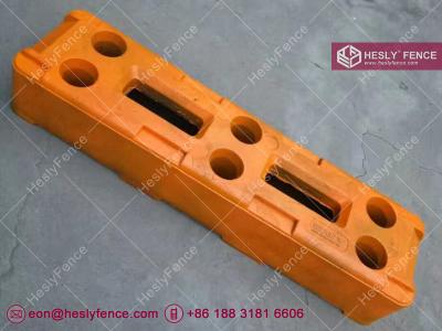 China Temporary Fence Recycled Rubber Feet | Visible Orange | OD32mm hole | HeslyFence-China for sale