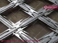 China High 2.4m, 75X150mm Rhombus Razor Mesh Sheet Fence | China Welded Razor Mesh Supplier for sale