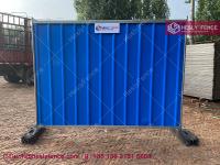 China Temporary Hoarding Panels For sale | height 2.0m, 2.4m width | Color Blue | Rubber Feet | HeslyFence, China for sale