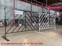 China High 1.1m Mod Elite Steel Fence Panel | 6' crowd barrier | black |  | Chevron Fence | Powder White Color, HeslyFence for sale